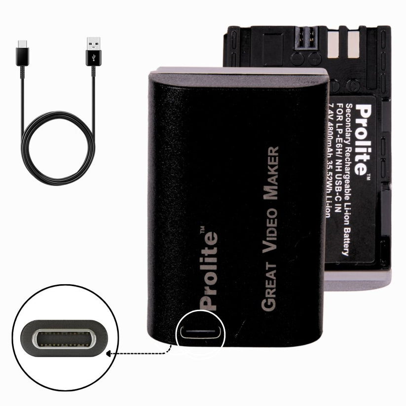 Prolite LP-E6NH Gold Camera Li-ion Battery | Rechargeable | Use as Rep ...